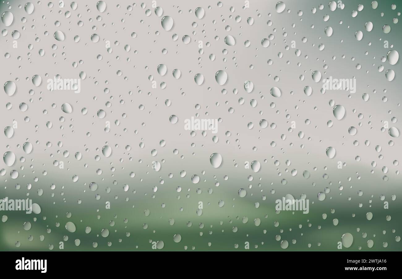 Rain drops on window glass Stock Vector Images - Alamy