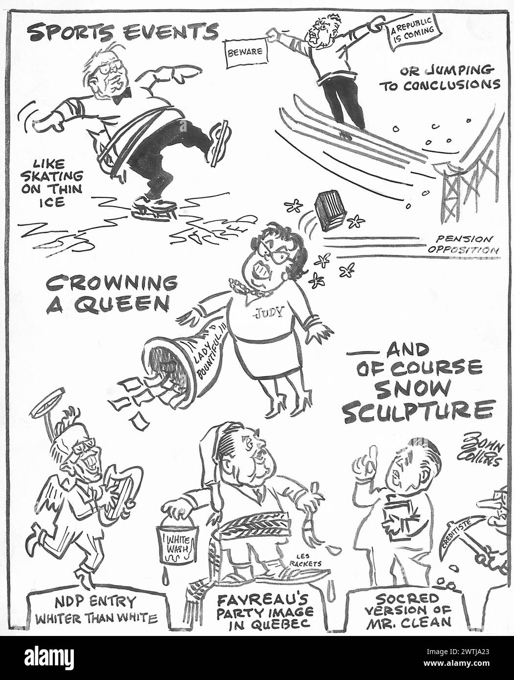 Cartoon - Ottawa Winter Carnival. John Collins (1917-2007 Stock Photo ...