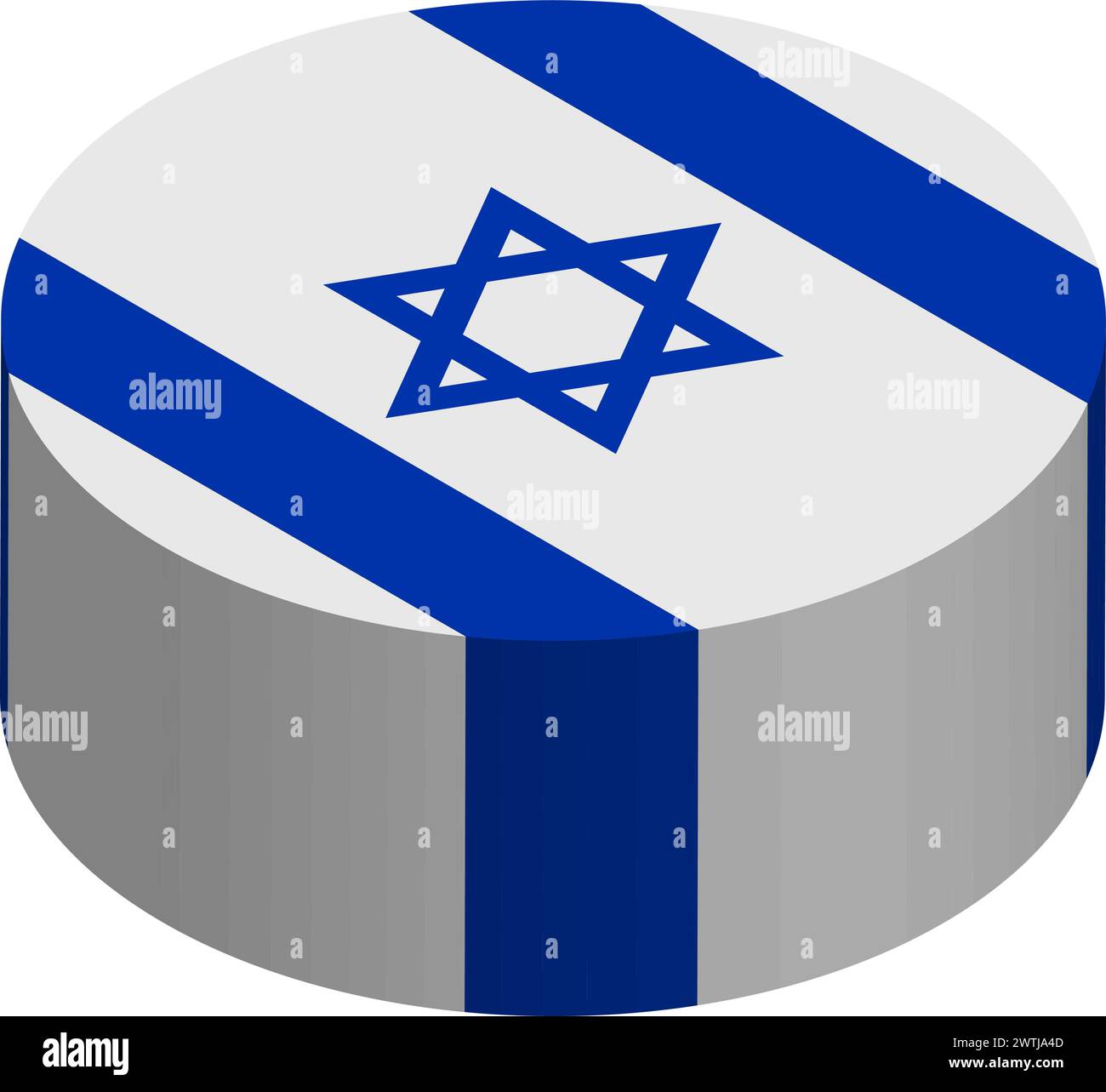 Israel flag - 3D isometric circle isolated on white background. Vector object Stock Vector Image ...