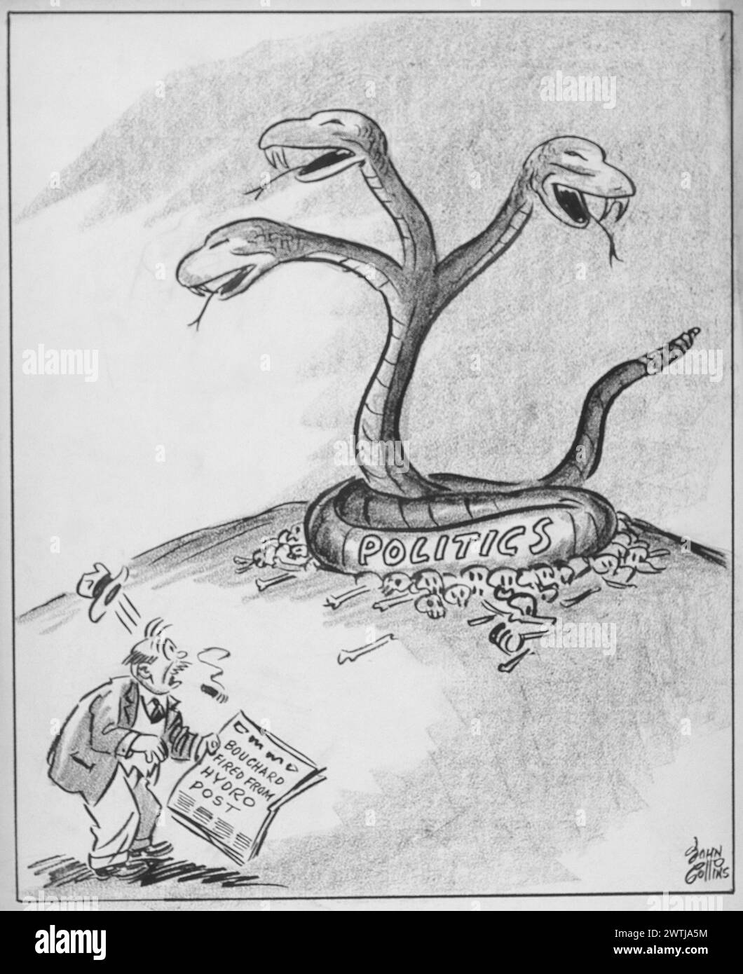 Cartoon - Quebec Hydra. John Collins (1917-2007 Stock Photo - Alamy