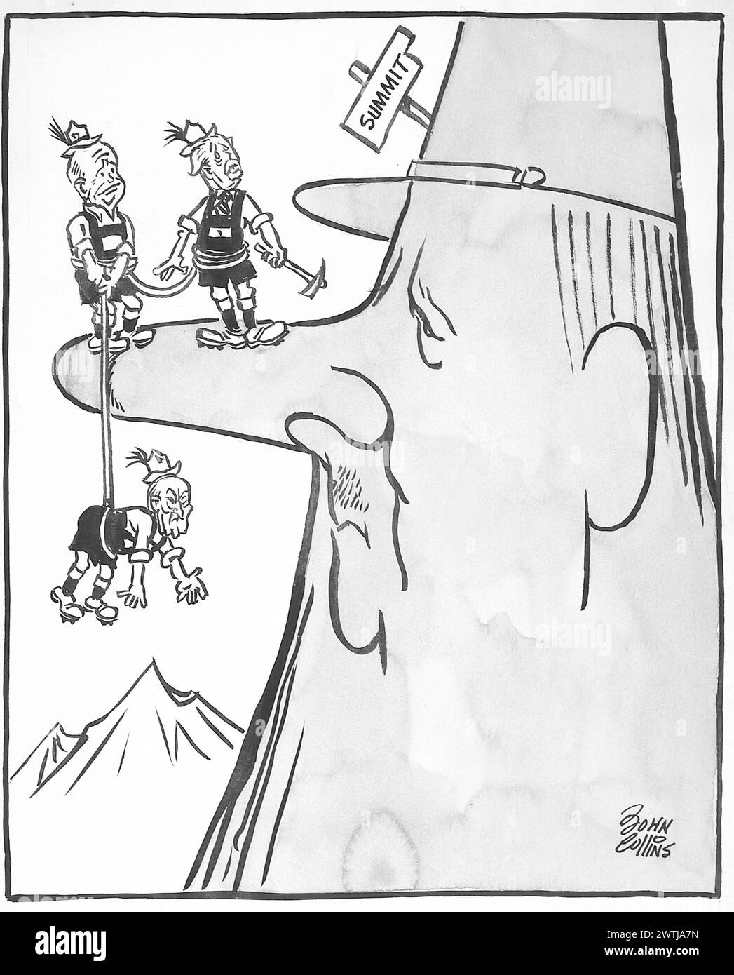 Cartoon - Detour to the Summit. John Collins (1917-2007 Stock Photo - Alamy