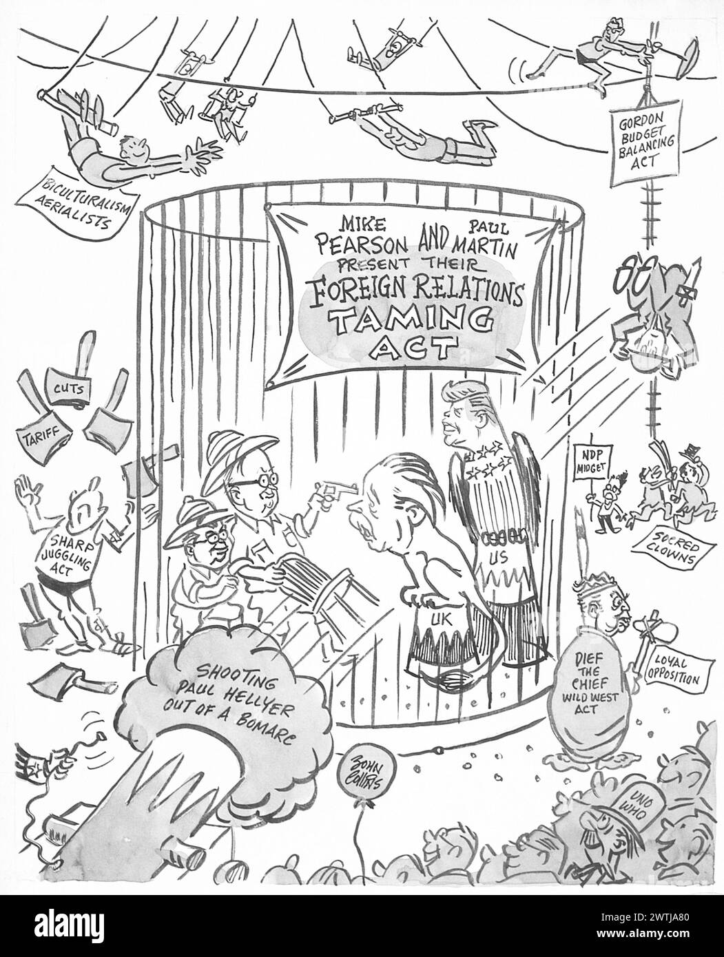 Cartoon - The Ottawa Circus. John Collins (1917-2007 Stock Photo - Alamy