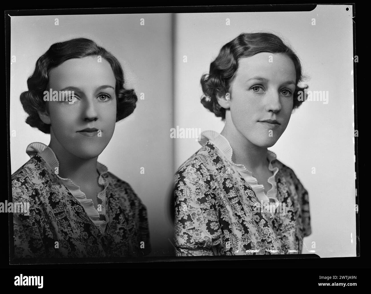 Miss A Emerson black-and-white negatives, studio portraits, gelatin ...