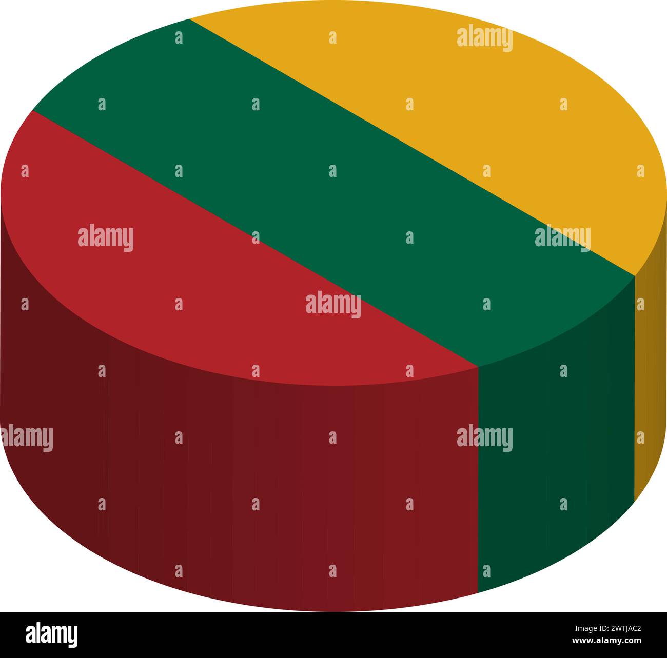 Lithuania flag - 3D isometric circle isolated on white background. Vector object Stock Vector ...