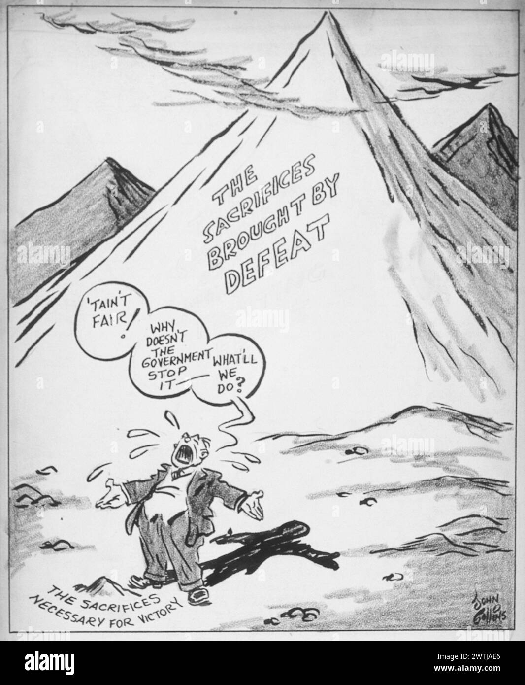 Cartoon - Don't Make a Mountain Out of a Molehill. John Collins (1917 ...