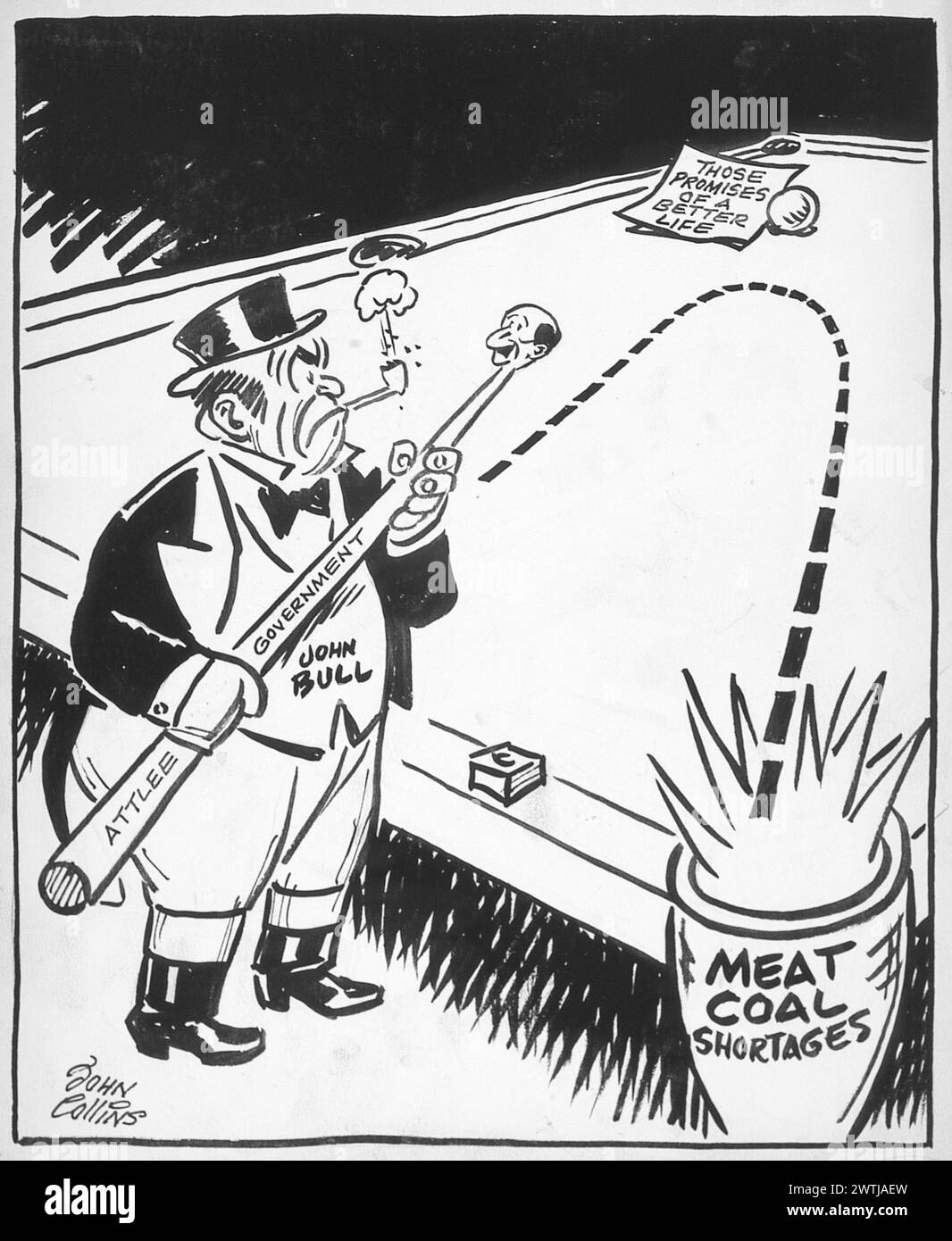 Cartoon - Reverse English. John Collins (1917-2007 Stock Photo - Alamy