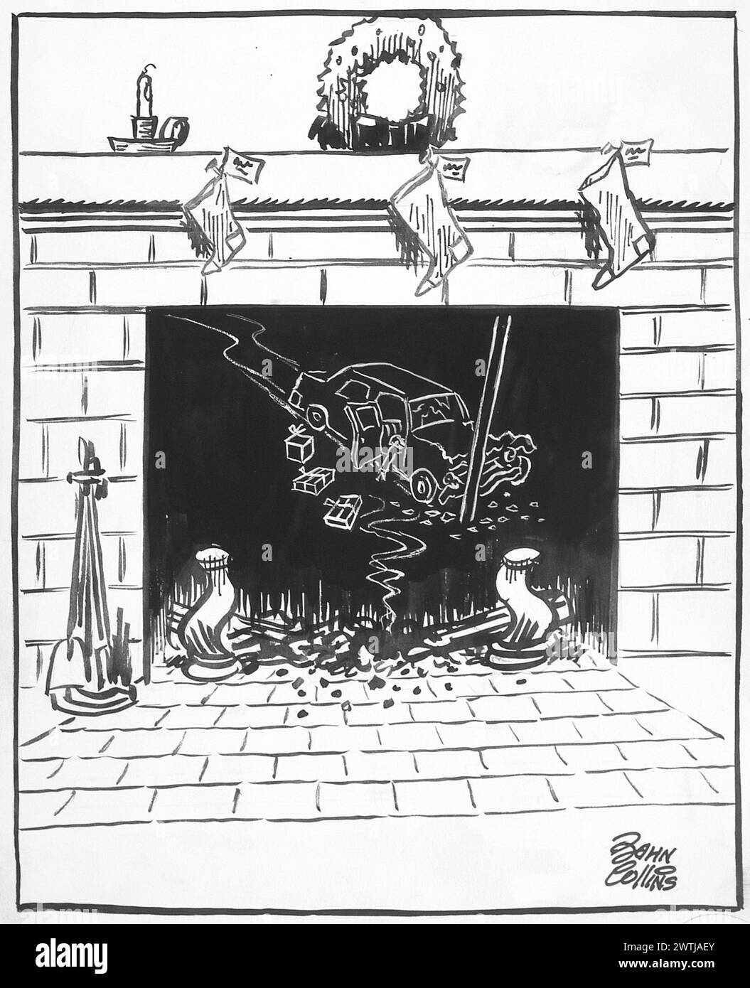 Cartoon christmas scene santa hi-res stock photography and images - Alamy