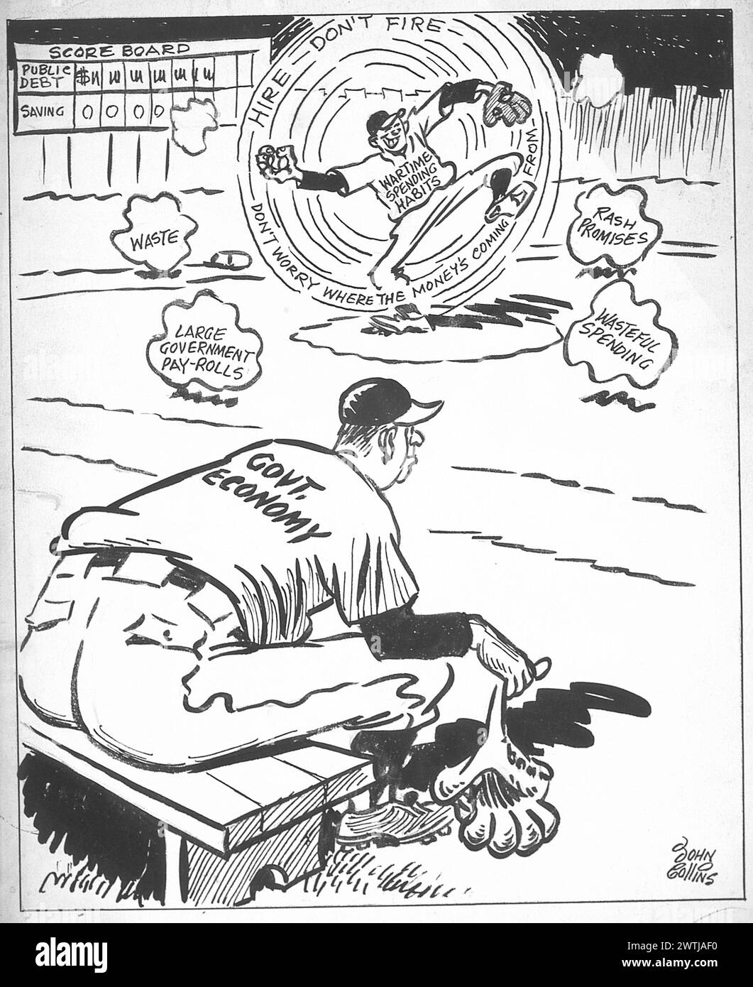 Cartoon - Time to Change Pitchers. John Collins (1917-2007 Stock Photo ...