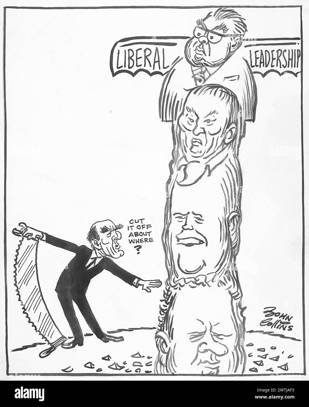 Cartoon - Studying the Totem Poll. John Collins (1917-2007 Stock Photo ...