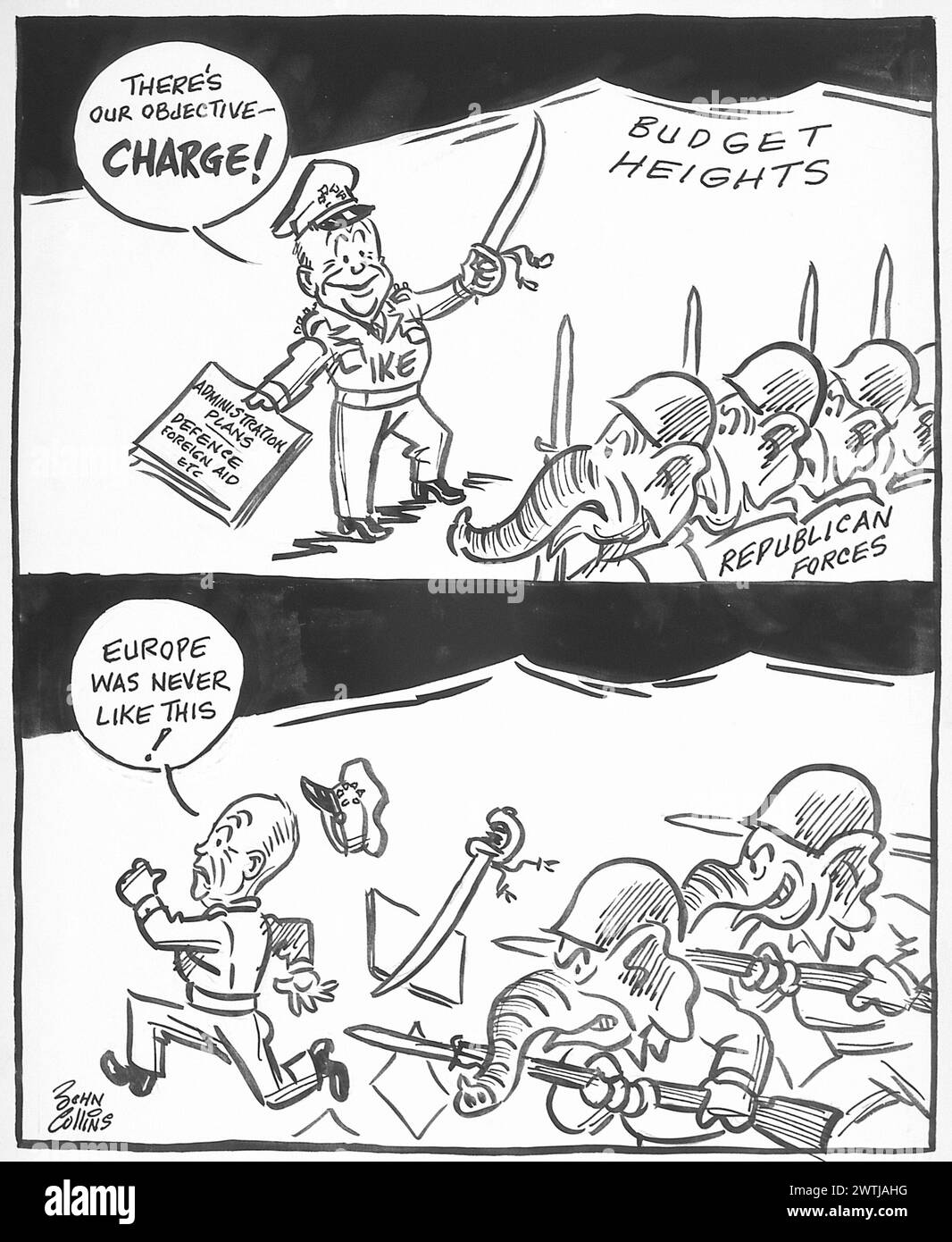 Cartoon - The Forty-Eight Star General. John Collins (1917-2007 Stock ...