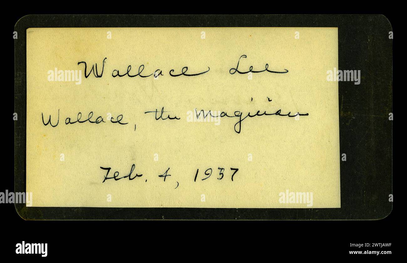Autograph - Autographs of Wallace Lee Wallace and Bess Houdini Stock ...