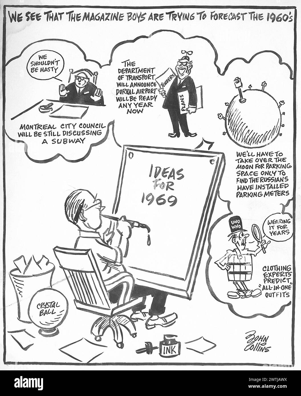 Cartoon - Cartoons of the Future. John Collins (1917-2007 Stock Photo ...