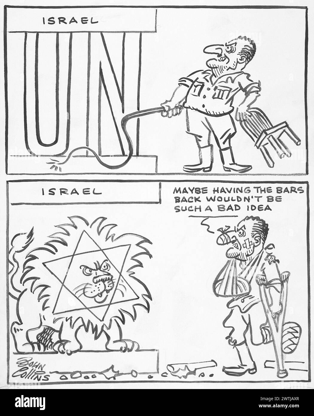 Cartoon - Nasser the Lion-Tamer. John Collins (1917-2007 Stock Photo ...