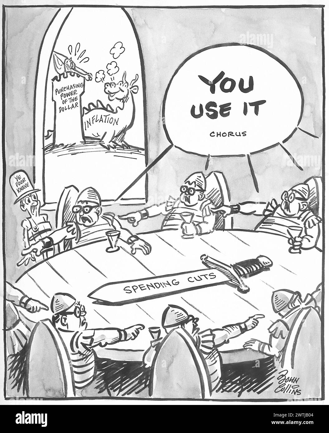 Cartoon - Our Knights of the Round Table. John Collins (1917-2007 Stock ...