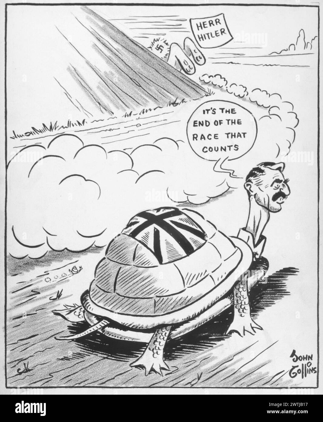 Cartoon - Herr Hitler and the Tortoise. John Collins (1917-2007 Stock ...