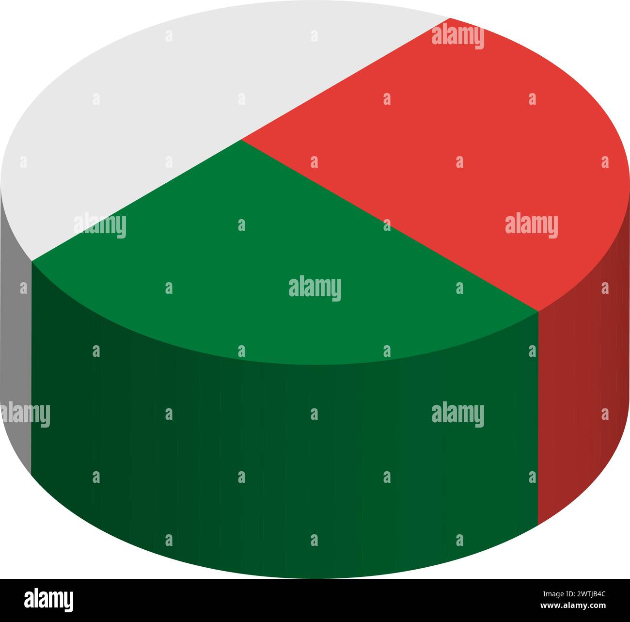 Madagascar flag - 3D isometric circle isolated on white background. Vector object Stock Vector ...