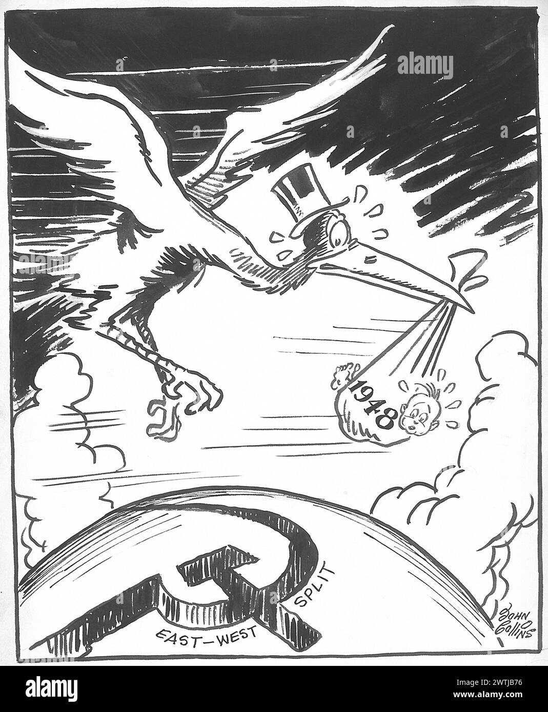 Cartoon - Right Across the Landing Field. John Collins (1917-2007 Stock ...