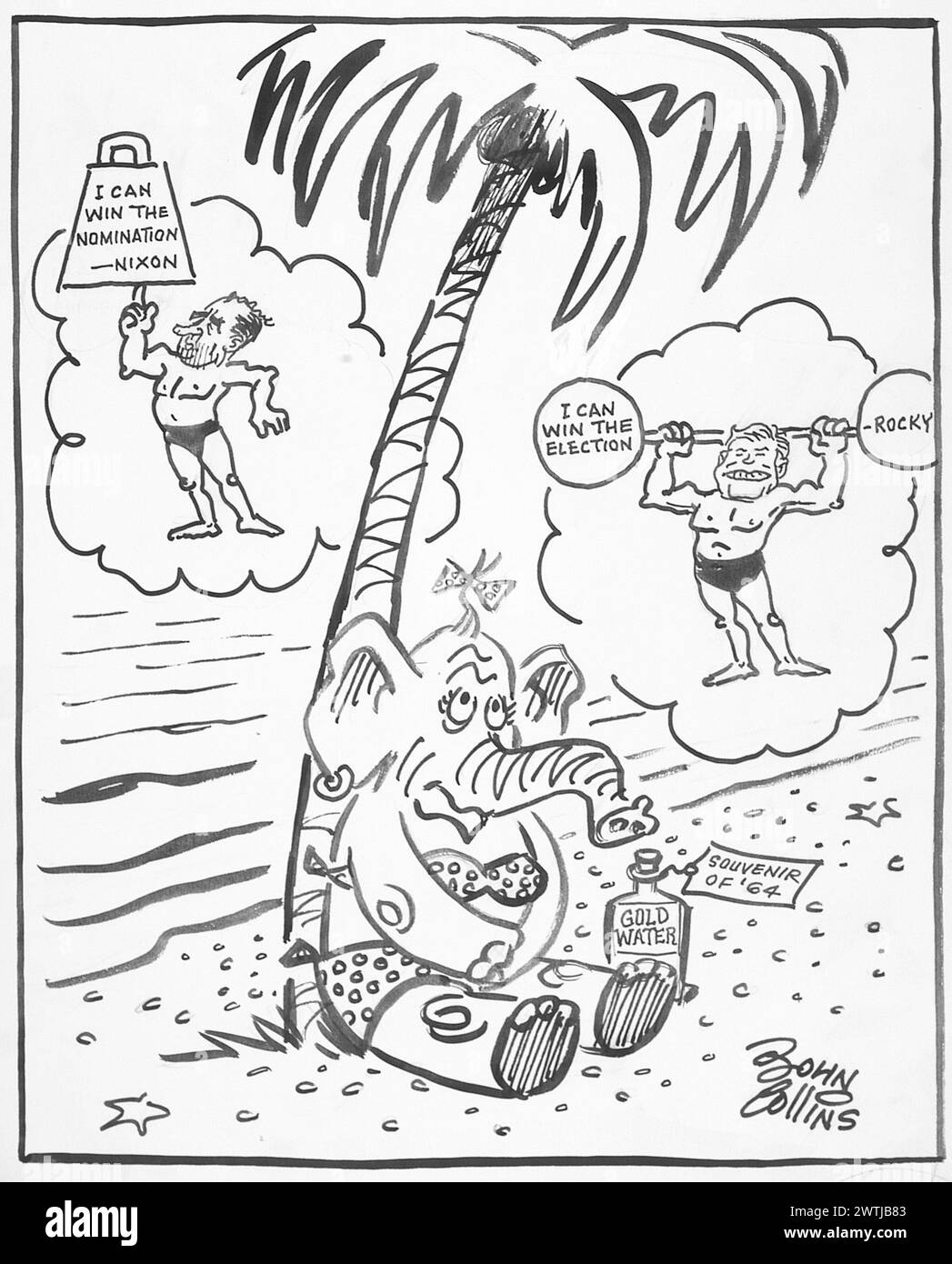 Cartoon - The Miami Beach Boys. John Collins (1917-2007 Stock Photo - Alamy