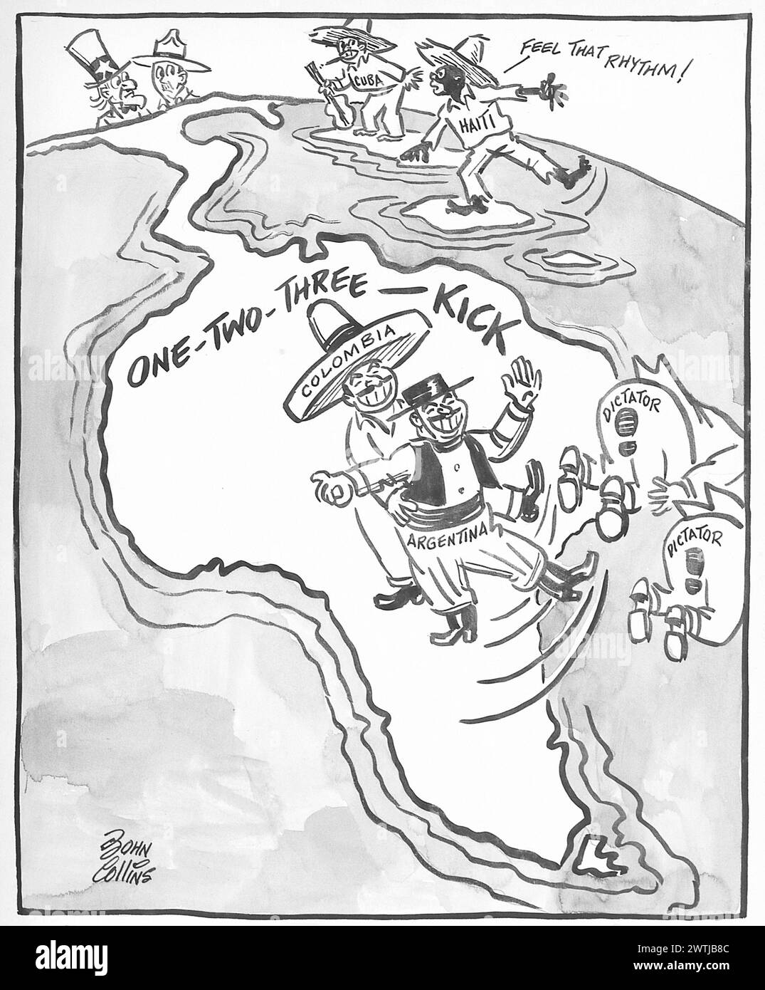 Cartoon - Latin American Conga Line. John Collins (1917-2007 Stock ...