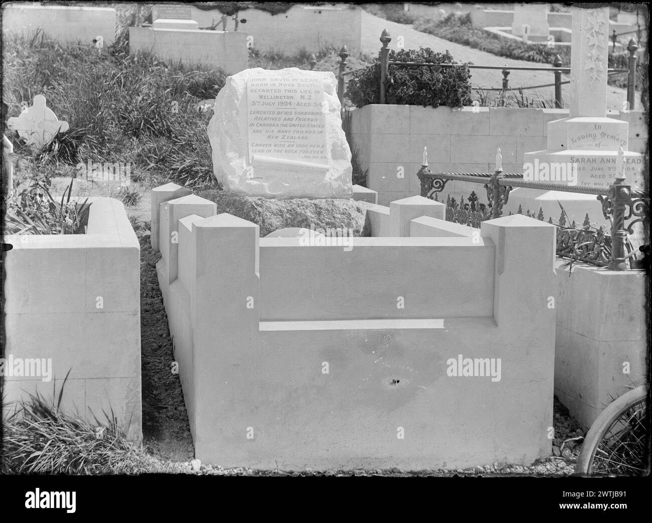 Grave of John Henry McLean black-and-white negatives, gelatin dry plate ...