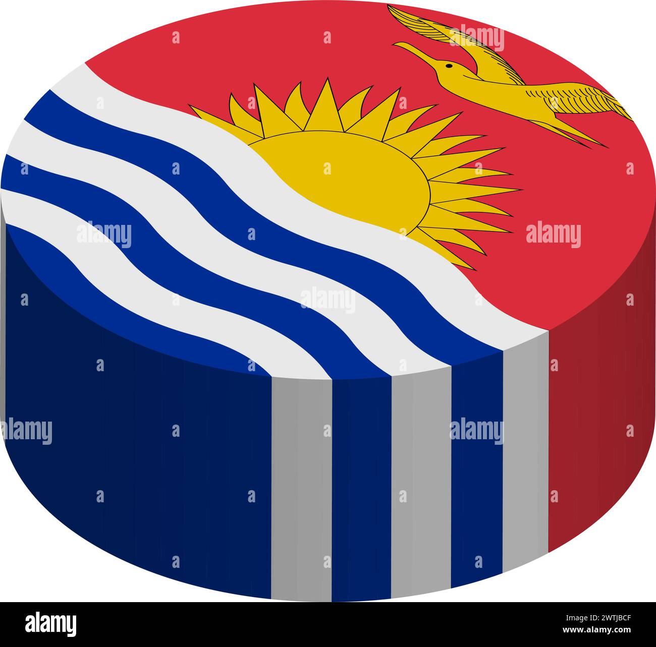 Kiribati flag - 3D isometric circle isolated on white background. Vector object Stock Vector ...