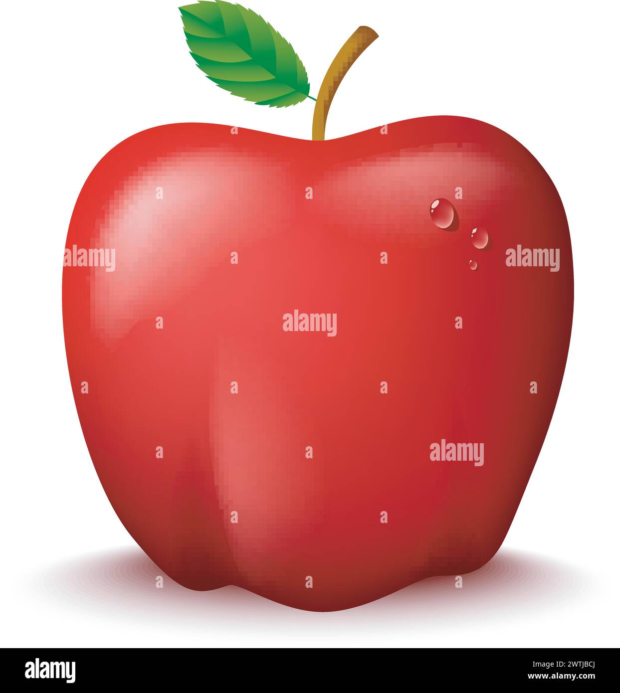 Fresh Red Apple, Vector Illustration Stock Vector Image & Art - Alamy