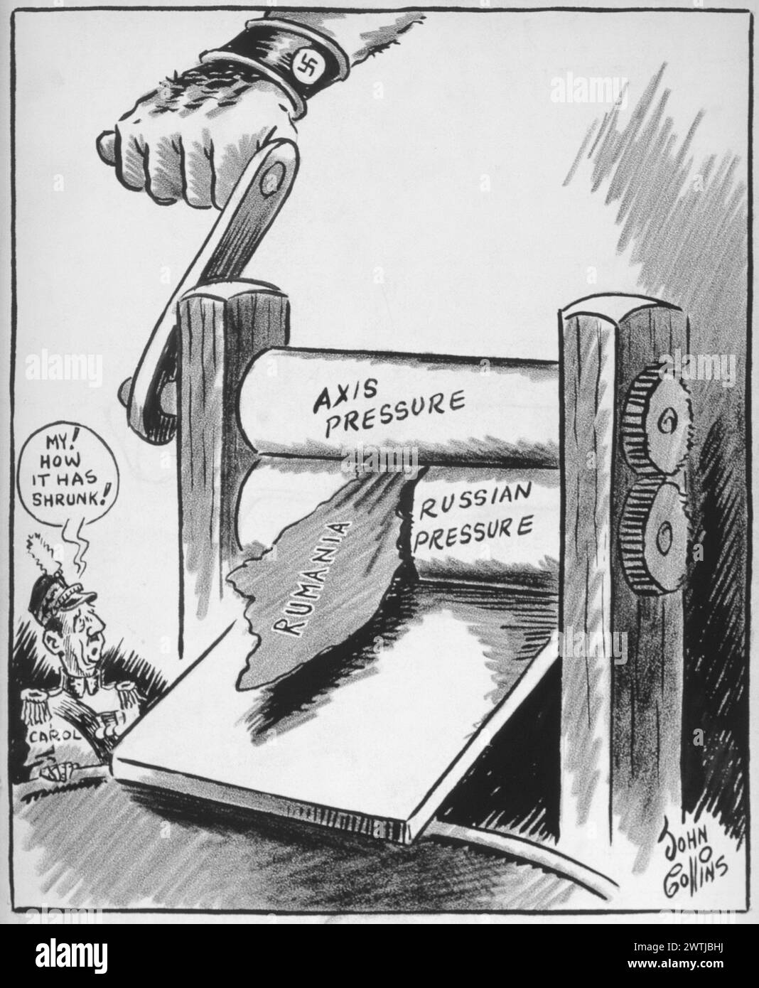 Cartoon - Through the Wringer. John Collins (1917-2007 Stock Photo - Alamy