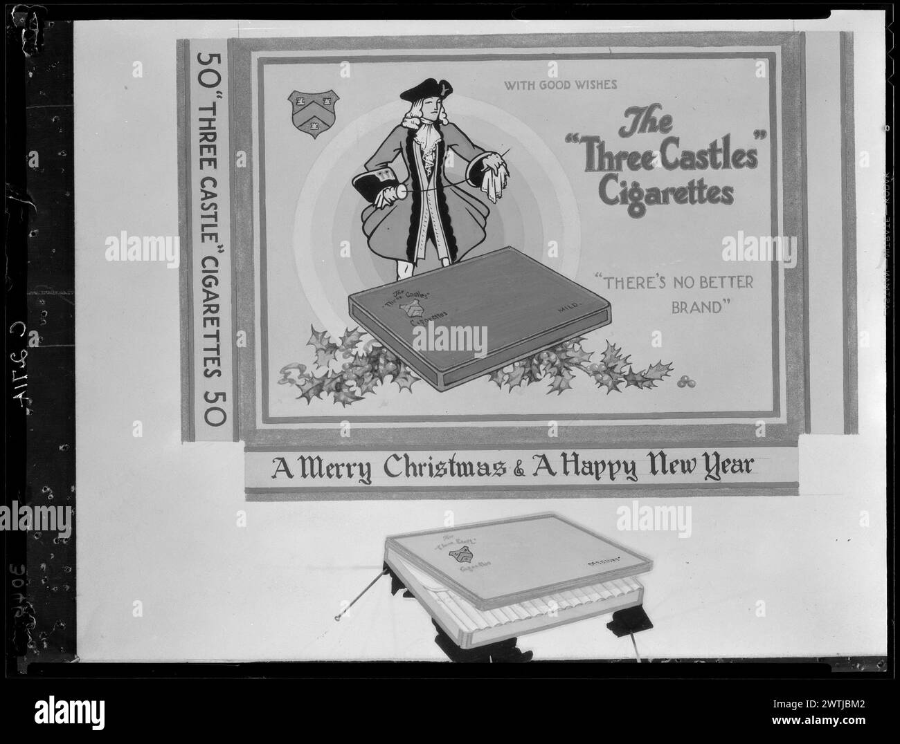 Publicity photograph for Three Castles Cigarettes black-and-white ...