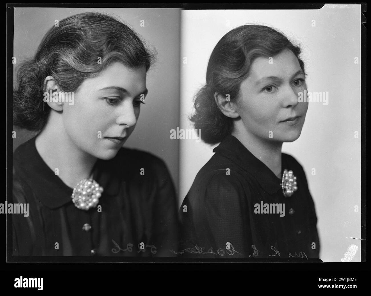 Miss RE Carter black-and-white negatives, studio portraits, gelatin ...