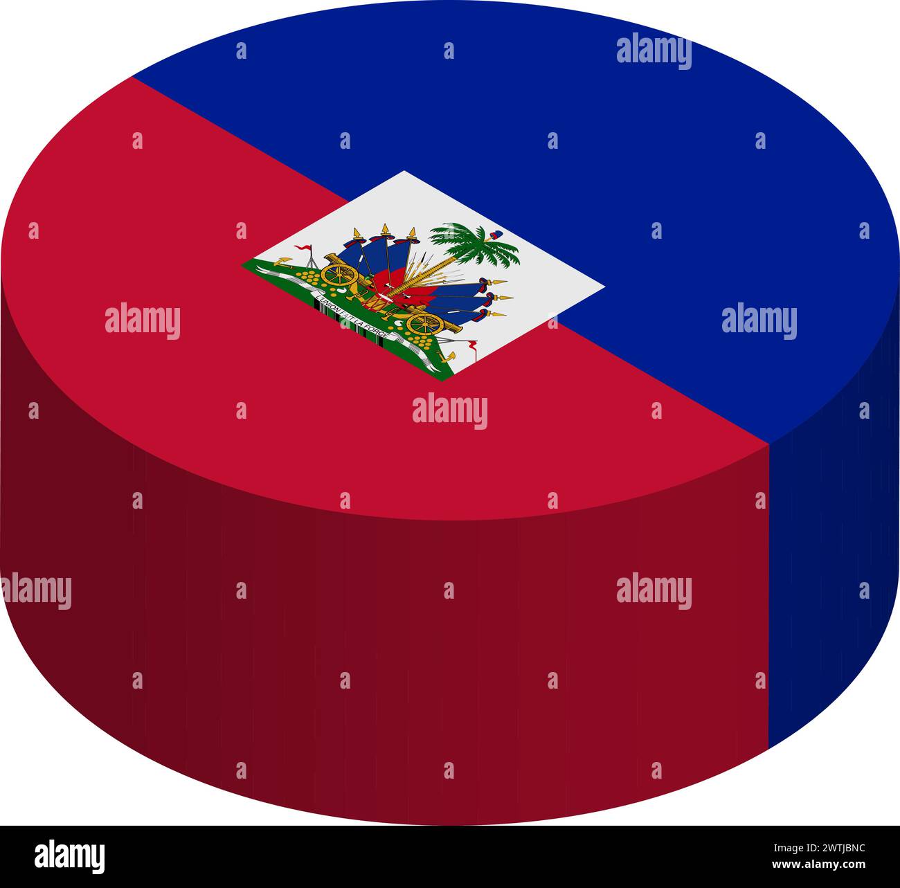 Haiti flag - 3D isometric circle isolated on white background. Vector object Stock Vector Image ...