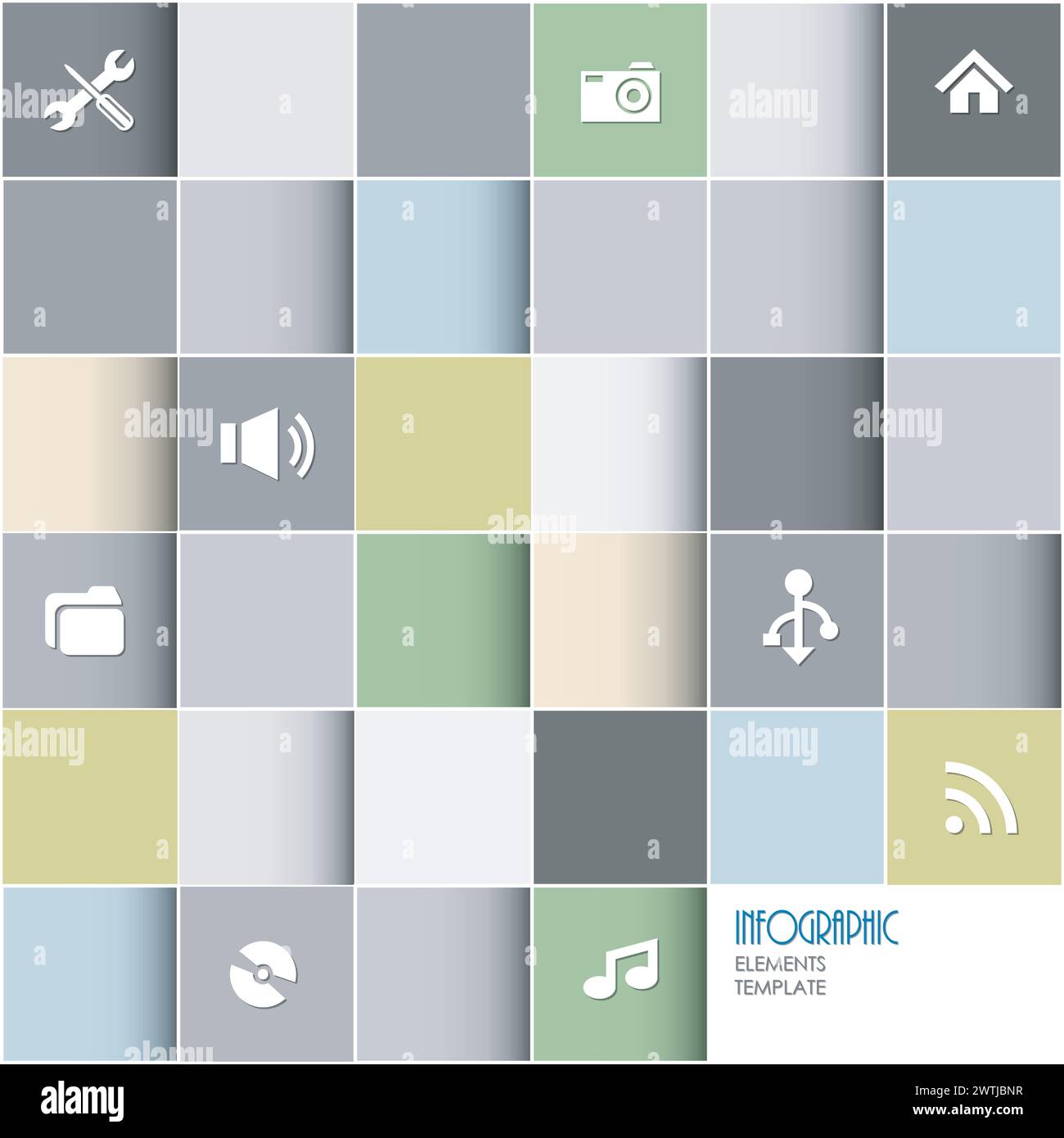 Abstract Squares Background with Computer Icons, Vector Illustration ...