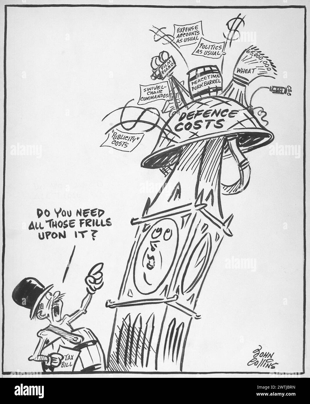 Cartoon - Ottawa's Easter Bonnet. John Collins (1917-2007 Stock Photo ...