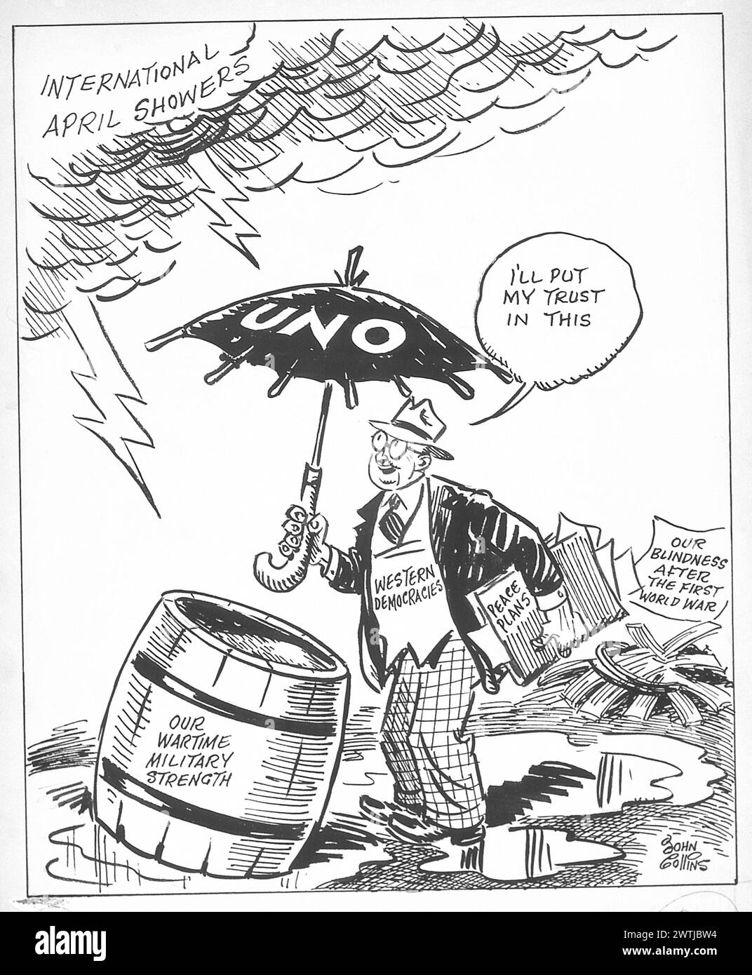 Cartoon - But Keep Your Powder Dry. John Collins (1917-2007 Stock Photo ...