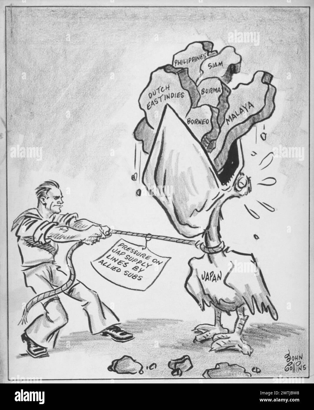 Cartoon - A Poor Old Bird is the Pelican. John Collins (1917-2007 Stock ...