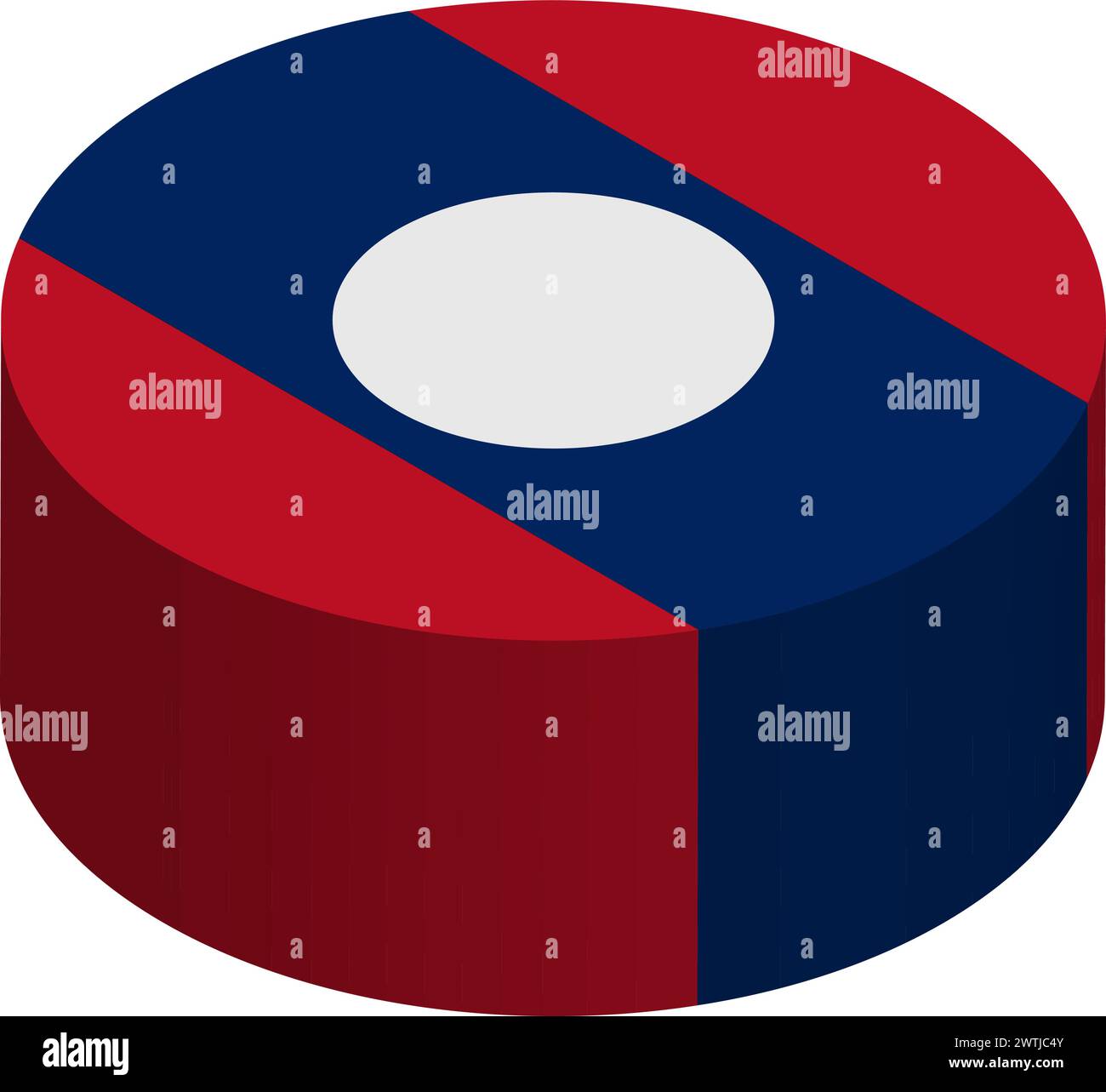 Laos flag - 3D isometric circle isolated on white background. Vector object Stock Vector Image ...