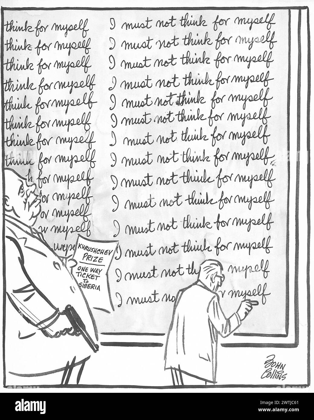 Cartoon - Soviet Writing Today. John Collins (1917-2007 Stock Photo - Alamy