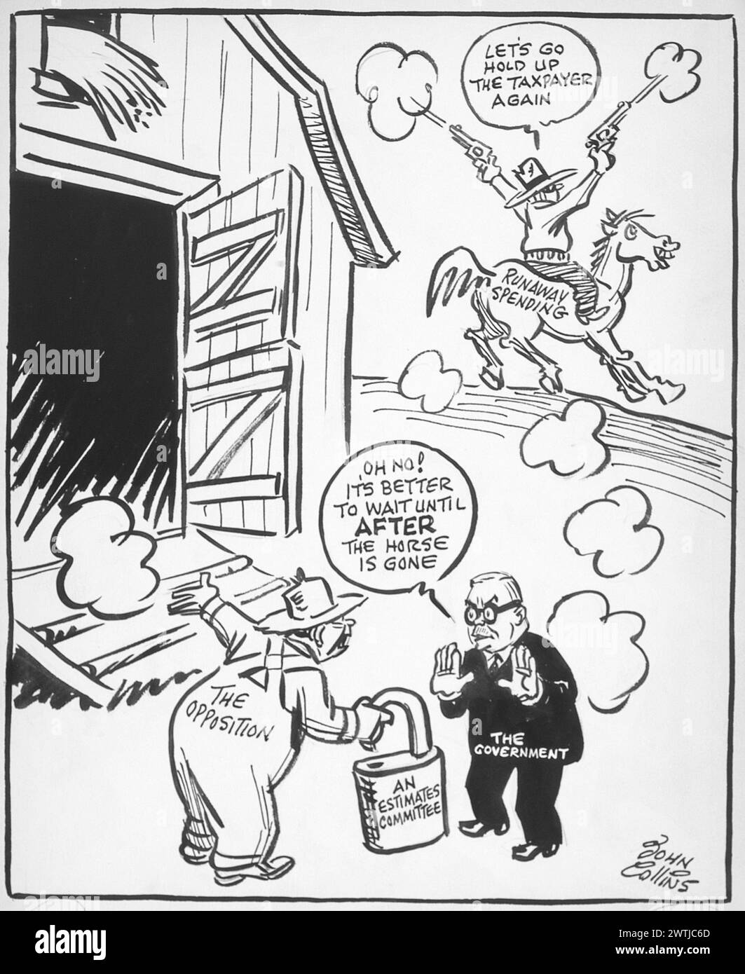 Cartoon - Ottawa's Stable Door. John Collins (1917-2007 Stock Photo - Alamy