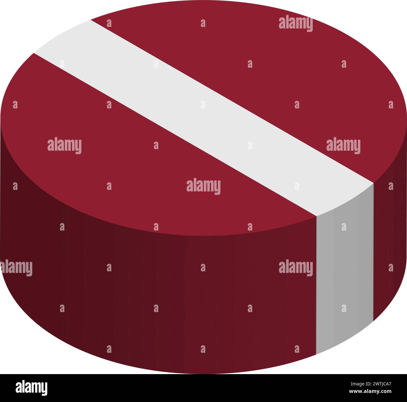 Latvia flag - 3D isometric circle isolated on white background. Vector object Stock Vector Image ...