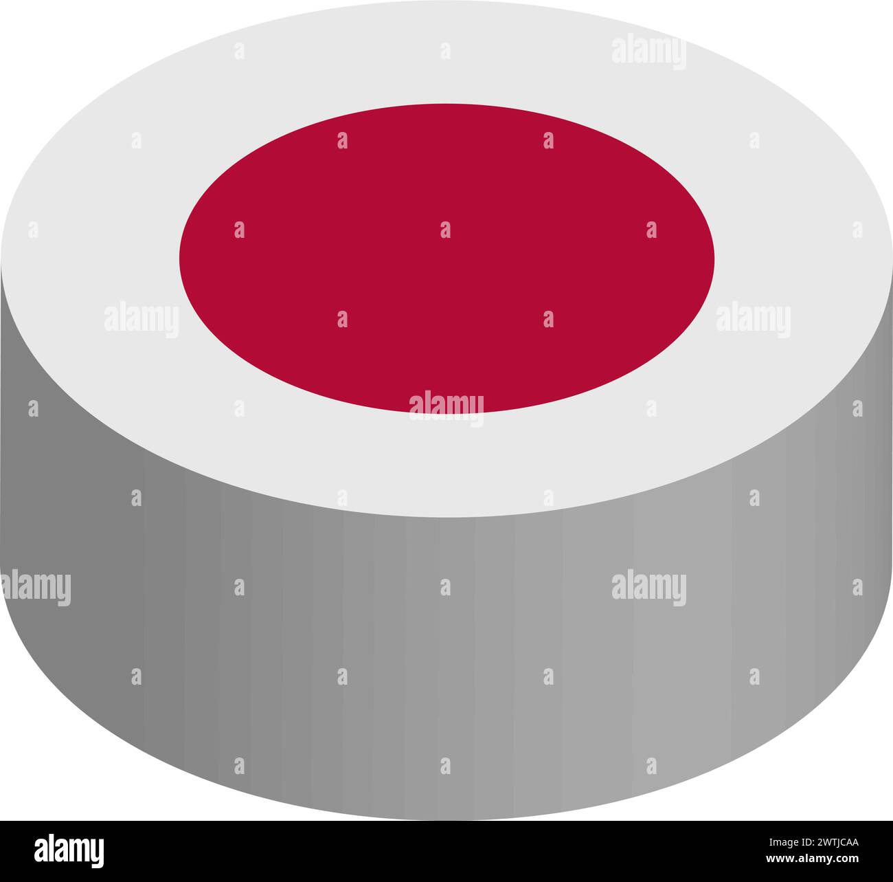 Japan flag - 3D isometric circle isolated on white background. Vector object Stock Vector Image ...