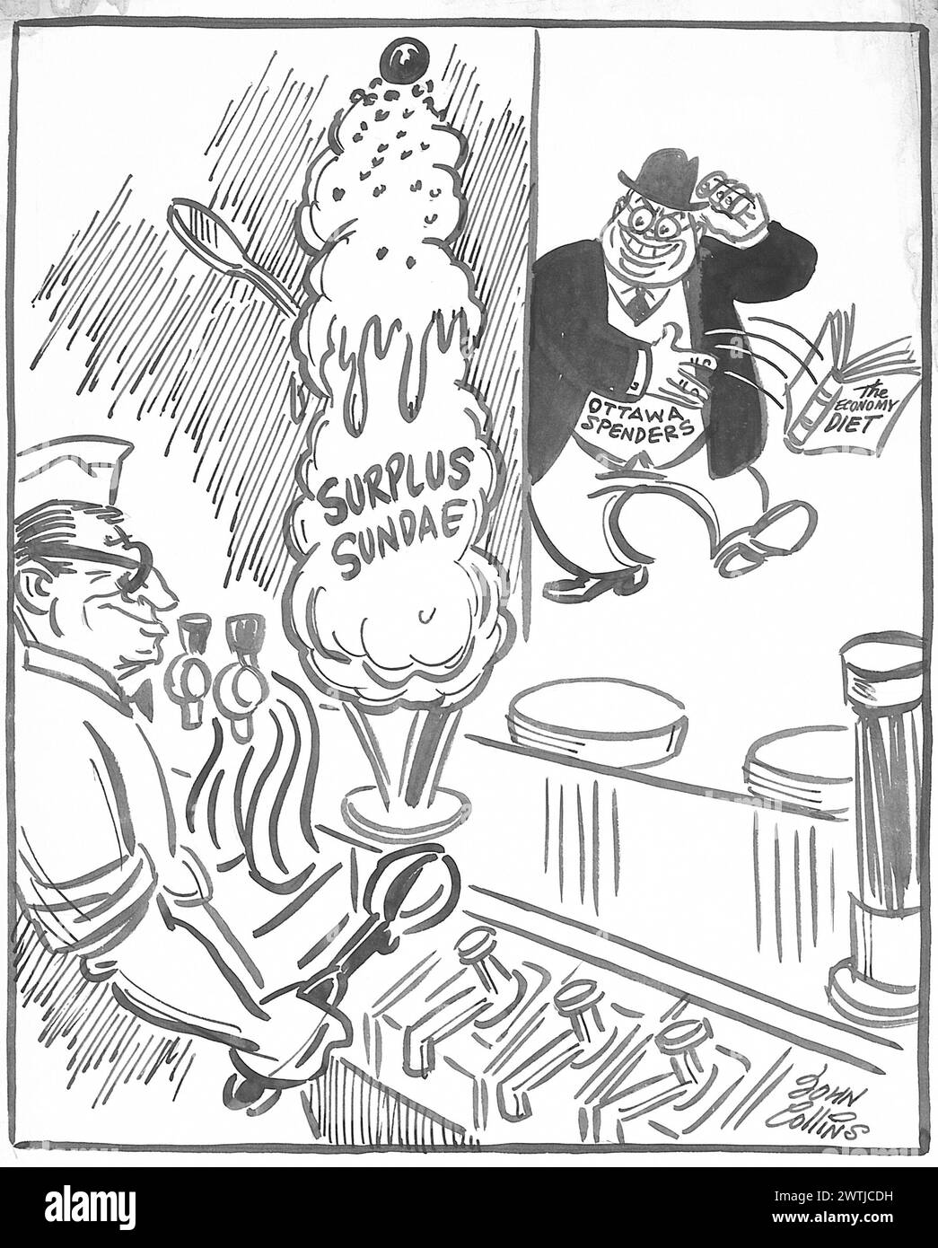 Cartoon - Not Likely to Be the Book of the Month. John Collins (1917 ...