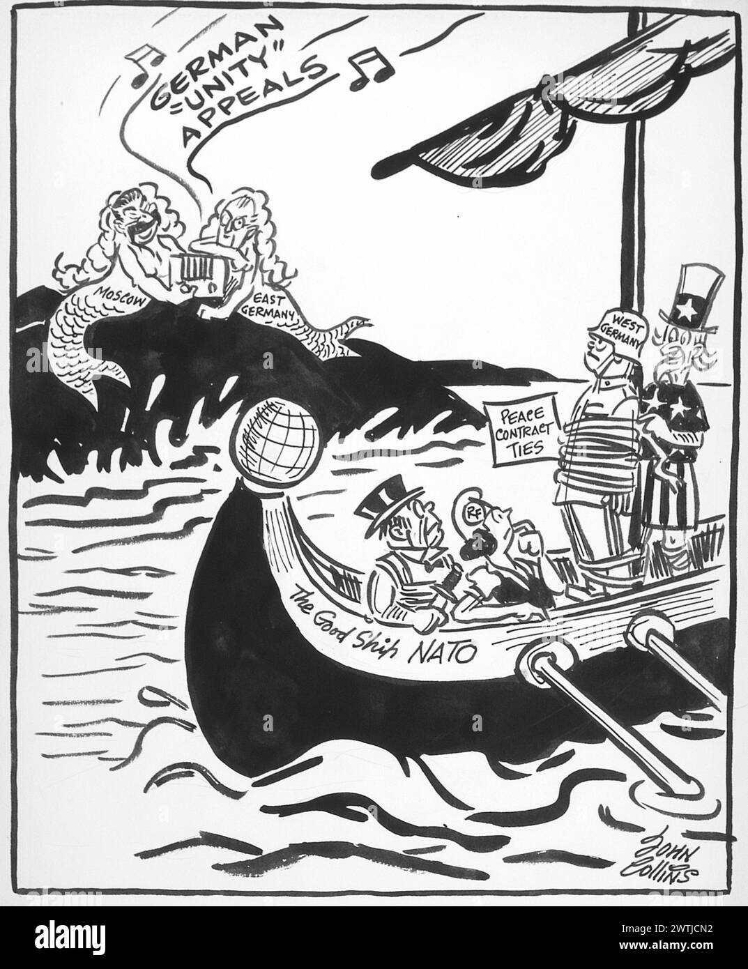 Cartoon - Ulysses and the Sirens. John Collins (1917-2007 Stock Photo ...