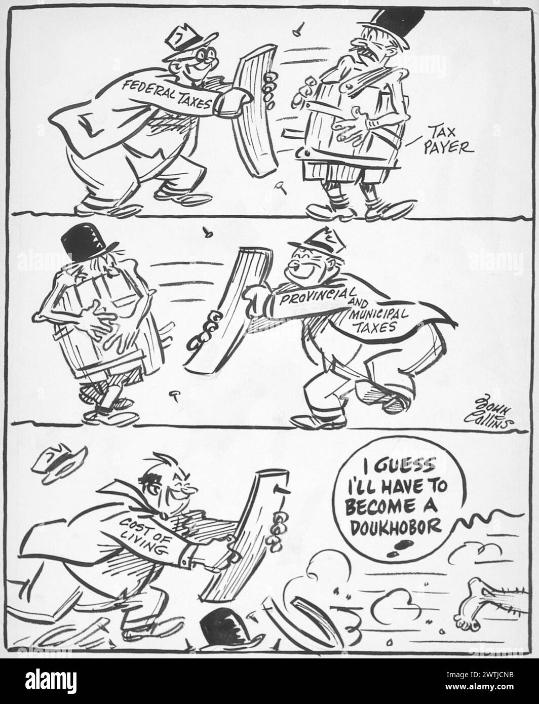 Cartoon - The Reluctant Douknobor. John Collins (1917-2007 Stock Photo ...