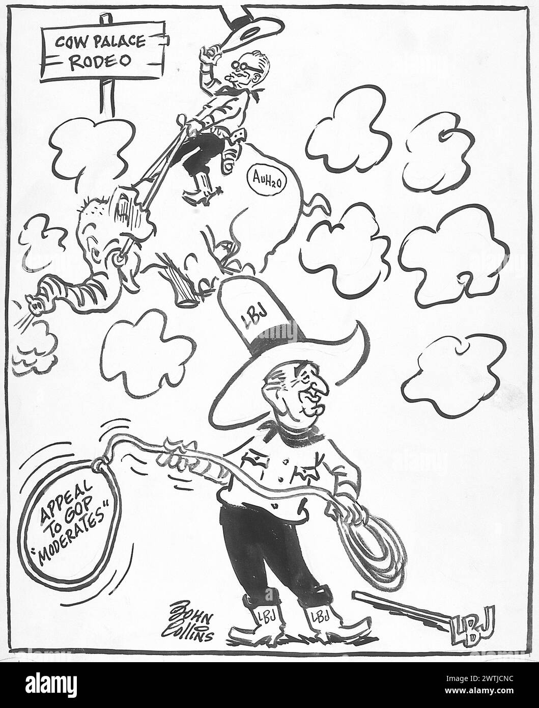 Cartoon - Meanwhile Back at the Ranch. John Collins (1917-2007 Stock ...