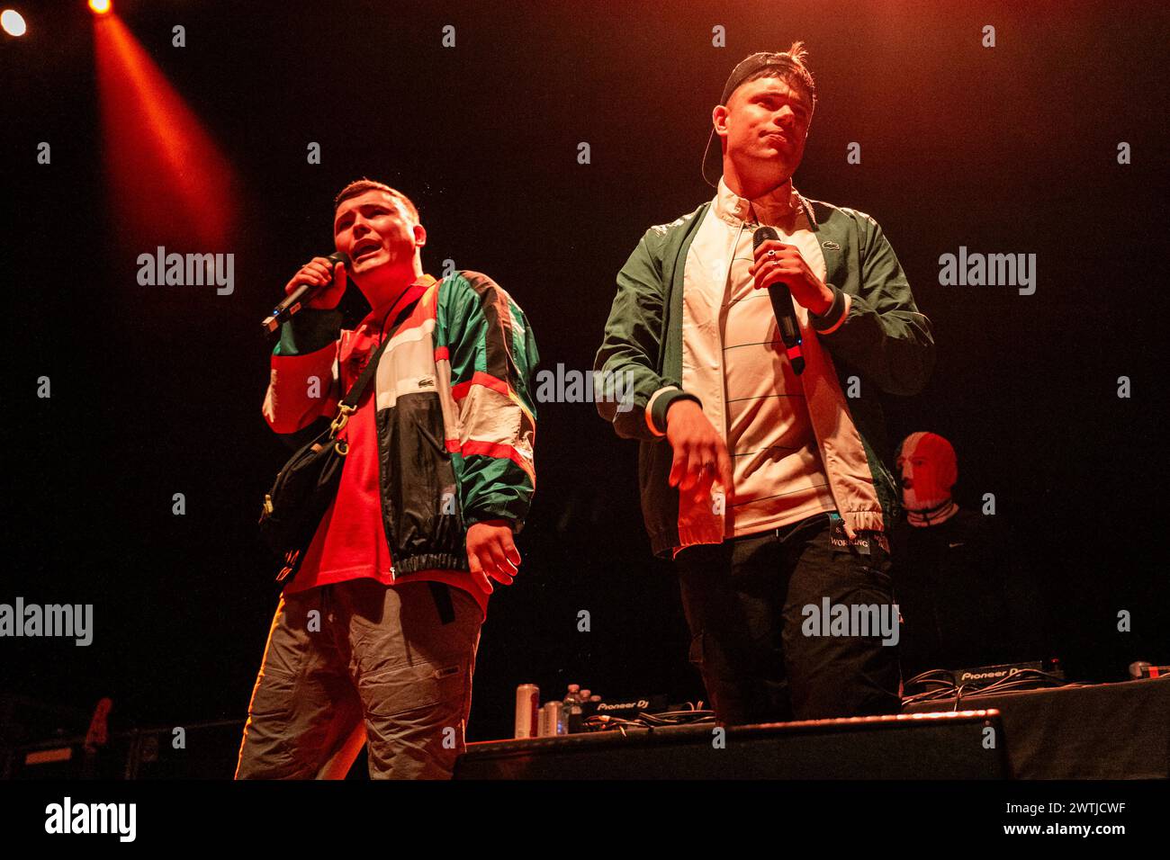 Moglai Bap, left, and Mo Chara of Kneecap perform on Sunday, March 17 ...