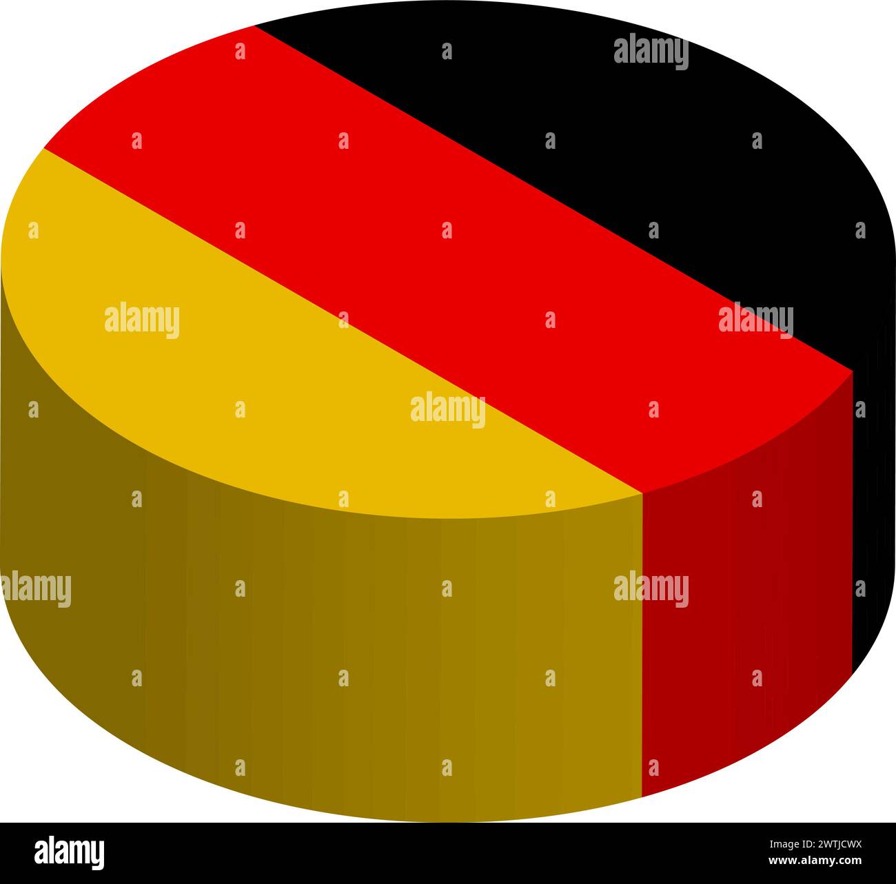 Germany flag - 3D isometric circle isolated on white background. Vector object Stock Vector ...