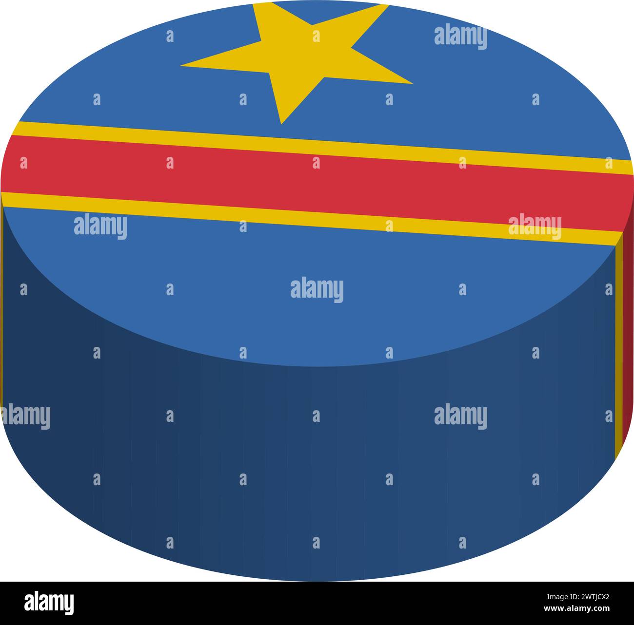 Democratic Republic of the Congo flag - 3D isometric circle isolated on ...