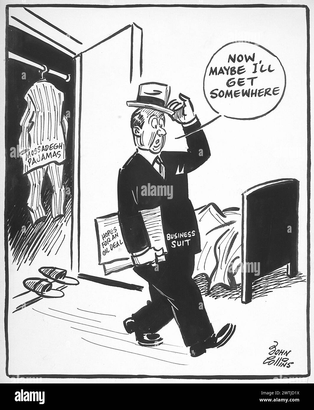 Cartoon - Changing Clothes in Iran. John Collins (1917-2007 Stock Photo ...