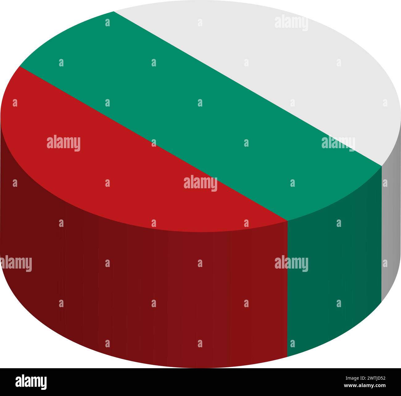 Bulgaria flag - 3D isometric circle isolated on white background. Vector object Stock Vector ...