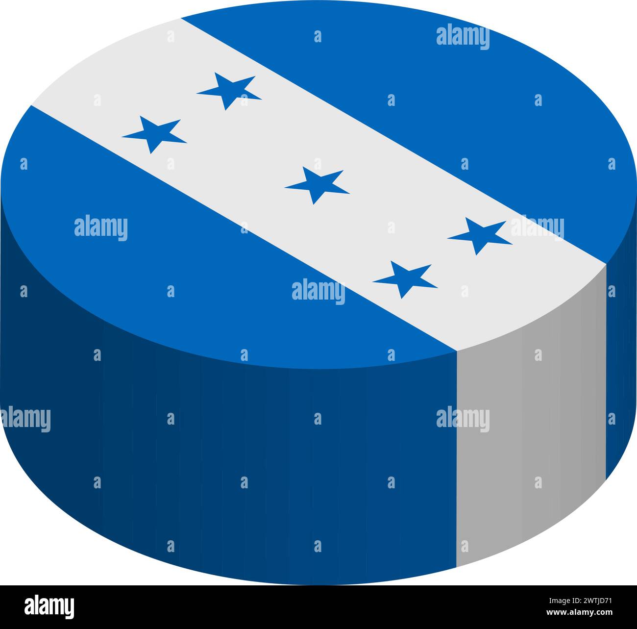 Honduras flag - 3D isometric circle isolated on white background. Vector object Stock Vector ...