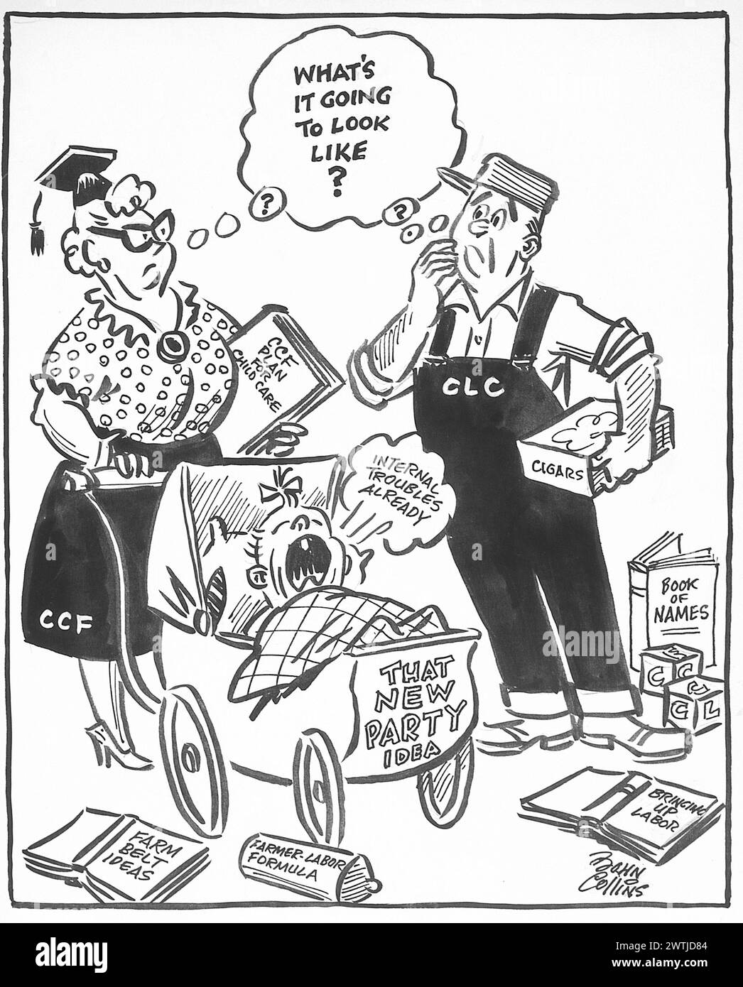 Cartoon - New Arrival. John Collins (1917-2007 Stock Photo - Alamy